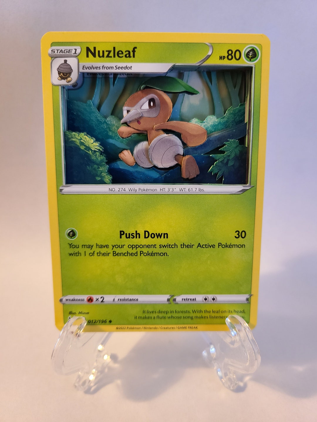 Pokemon TCG Custom 3D Card Nuzleaf - Etsy