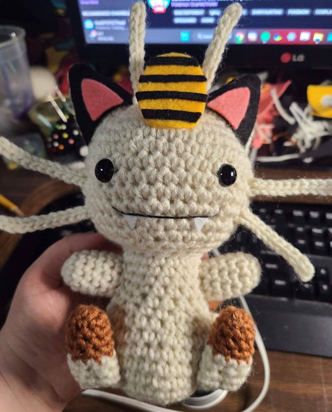 Crochet Meowth Pattern - Etsy