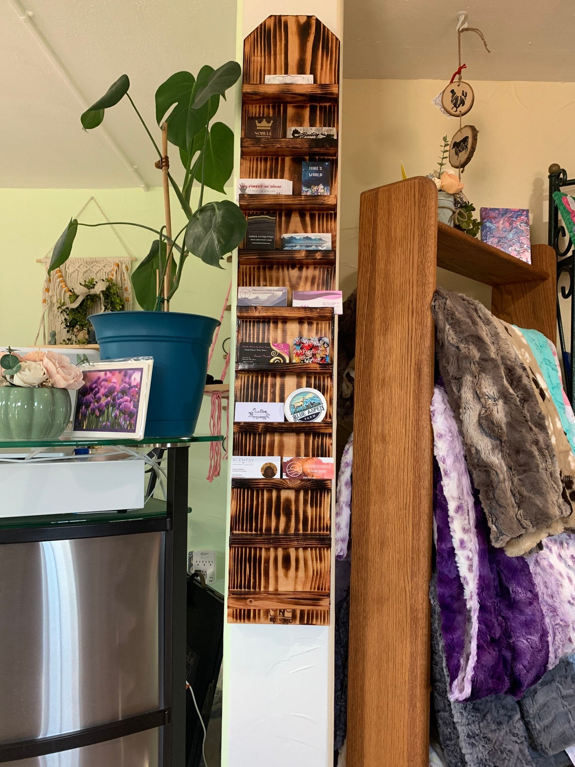 Farmhouse, Rustic, Burnt Custom Wooden Wall Hanging Card Holder for ...