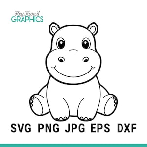 Hippo Svg, Cute Hippo Svg, Hippopotamus Svg, Baby Hippo Svg, Svg Files ...