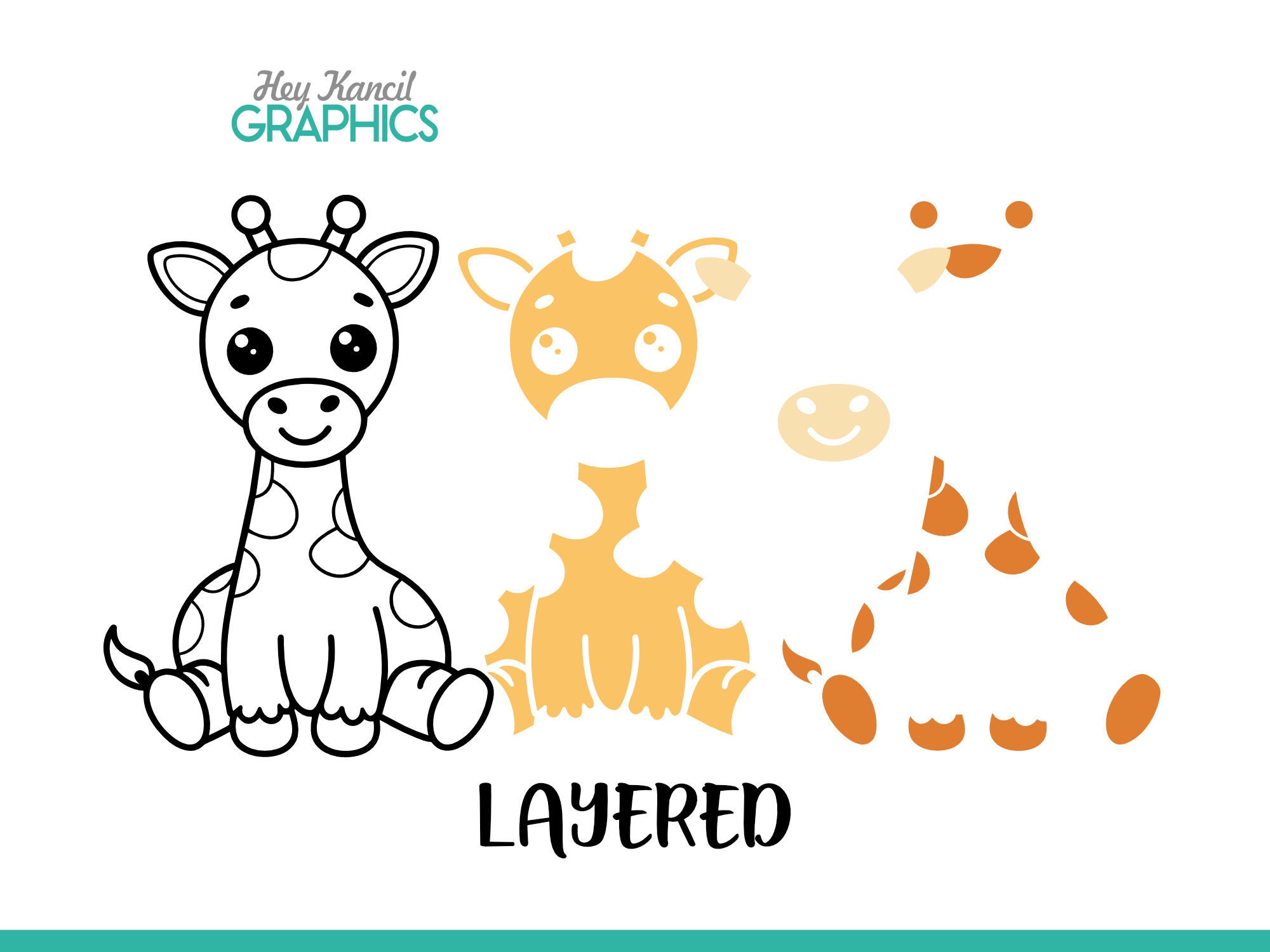 Giraffe SVG, Baby Giraffe SVG, Cute Baby Giraffe, Kids Svg, Jungle ...