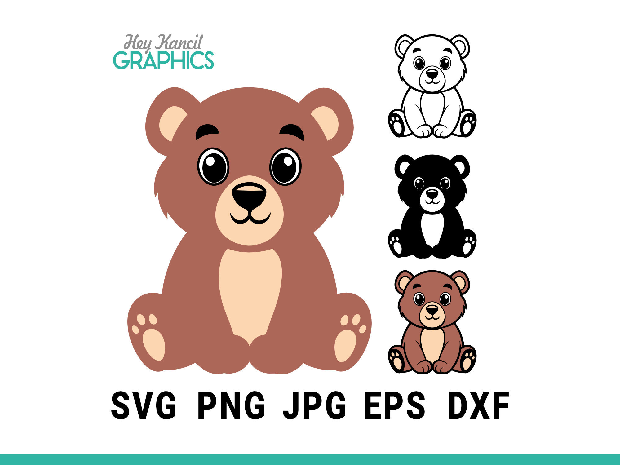 Bear Svg, Baby Bear Svg, Cute Bear Svg, Bear Cut File, Bear Clipart ...