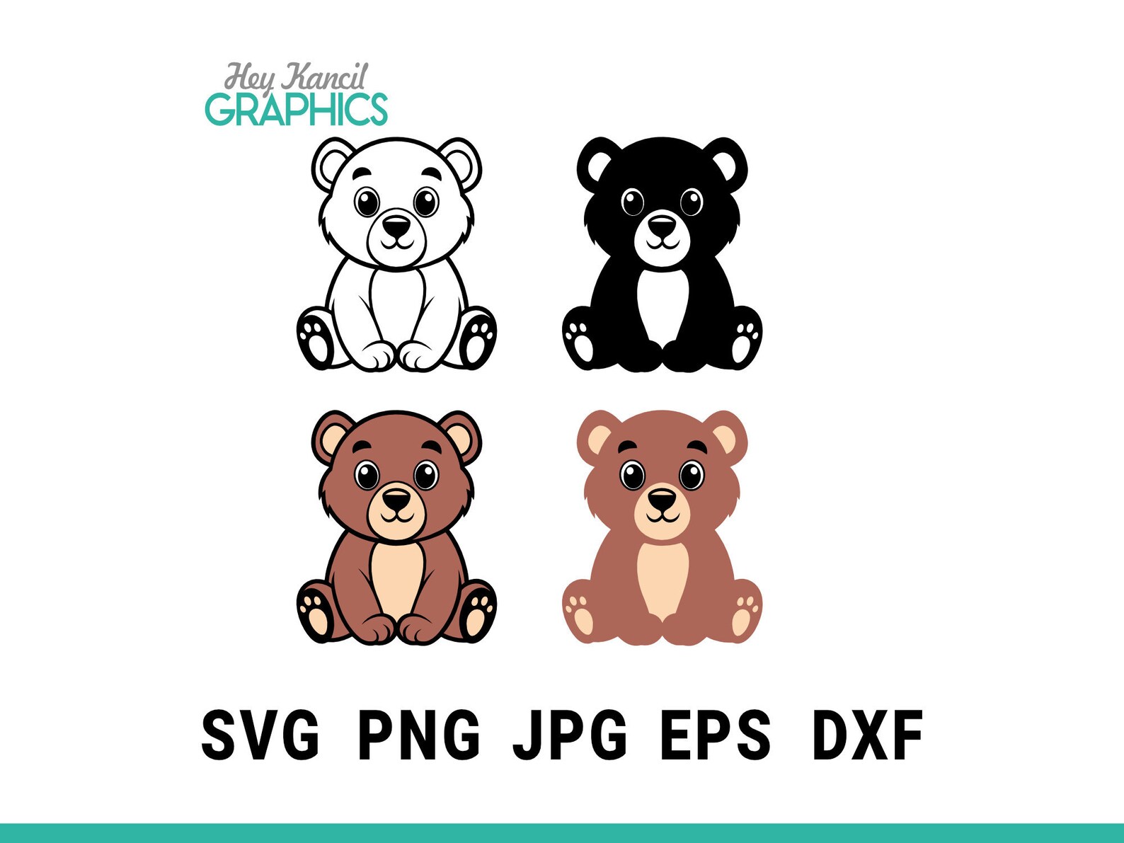 Bear Svg, Baby Bear Svg, Cute Bear Svg, Bear Cut File, Bear Clipart ...