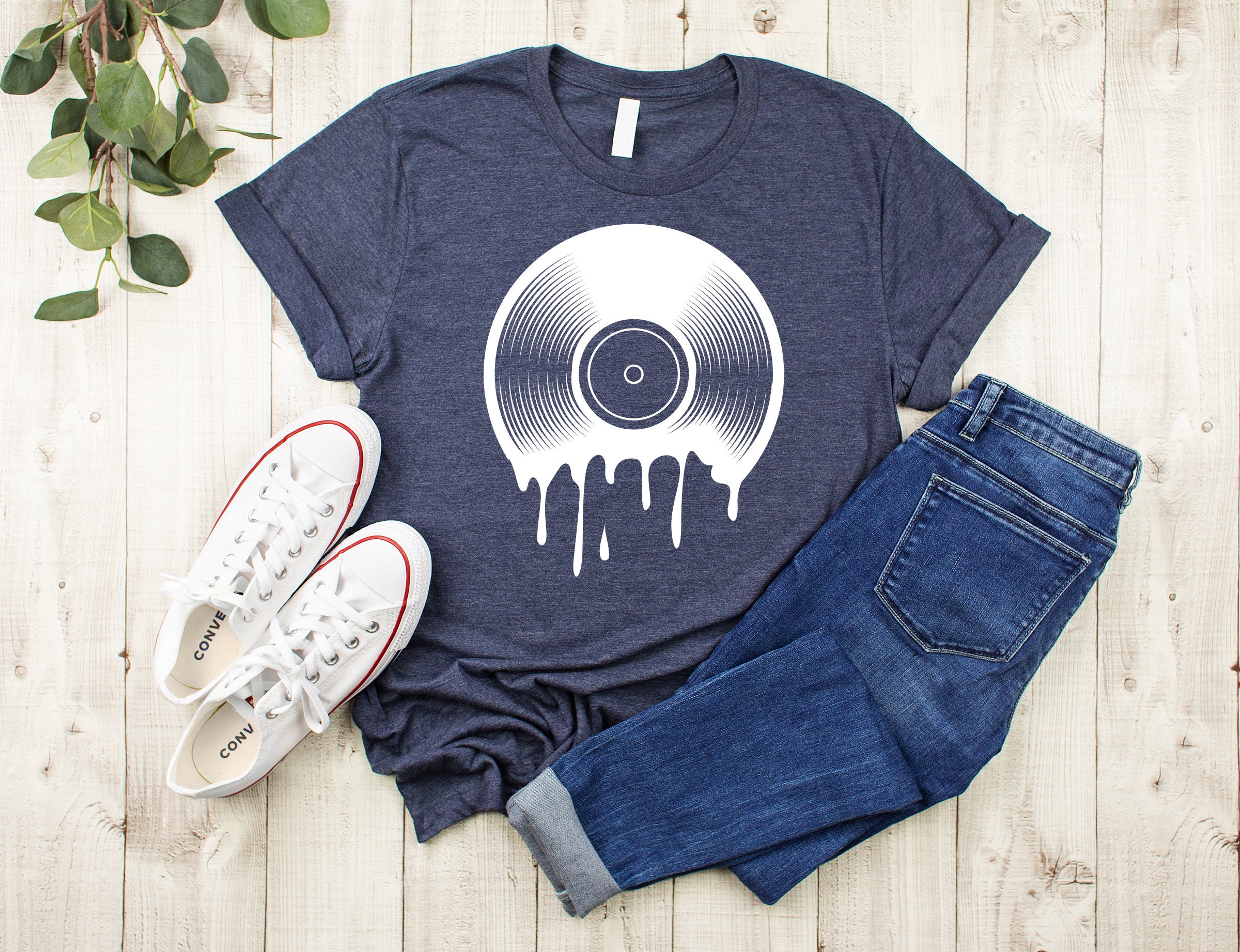 Melting Vinyl T-shirt Sunset Vinyl Record Shirt Nostalgic Vinyl Record ...