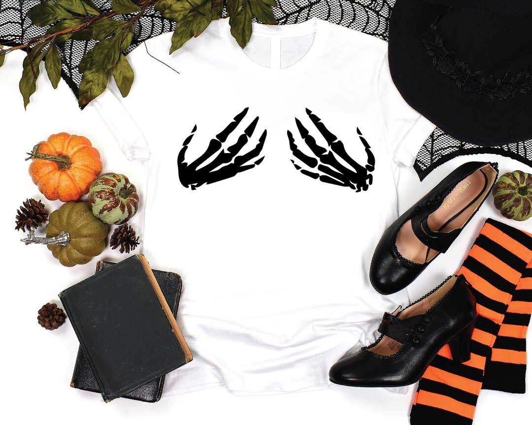 Skeleton Hands Shirt - Skeleton Halloween Shirt - Halloween Party Tee ...