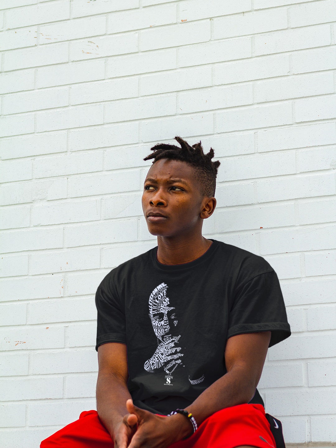 Text Portrait of Tupac Shakur/typograpgy Portrait/lettering Design - Etsy