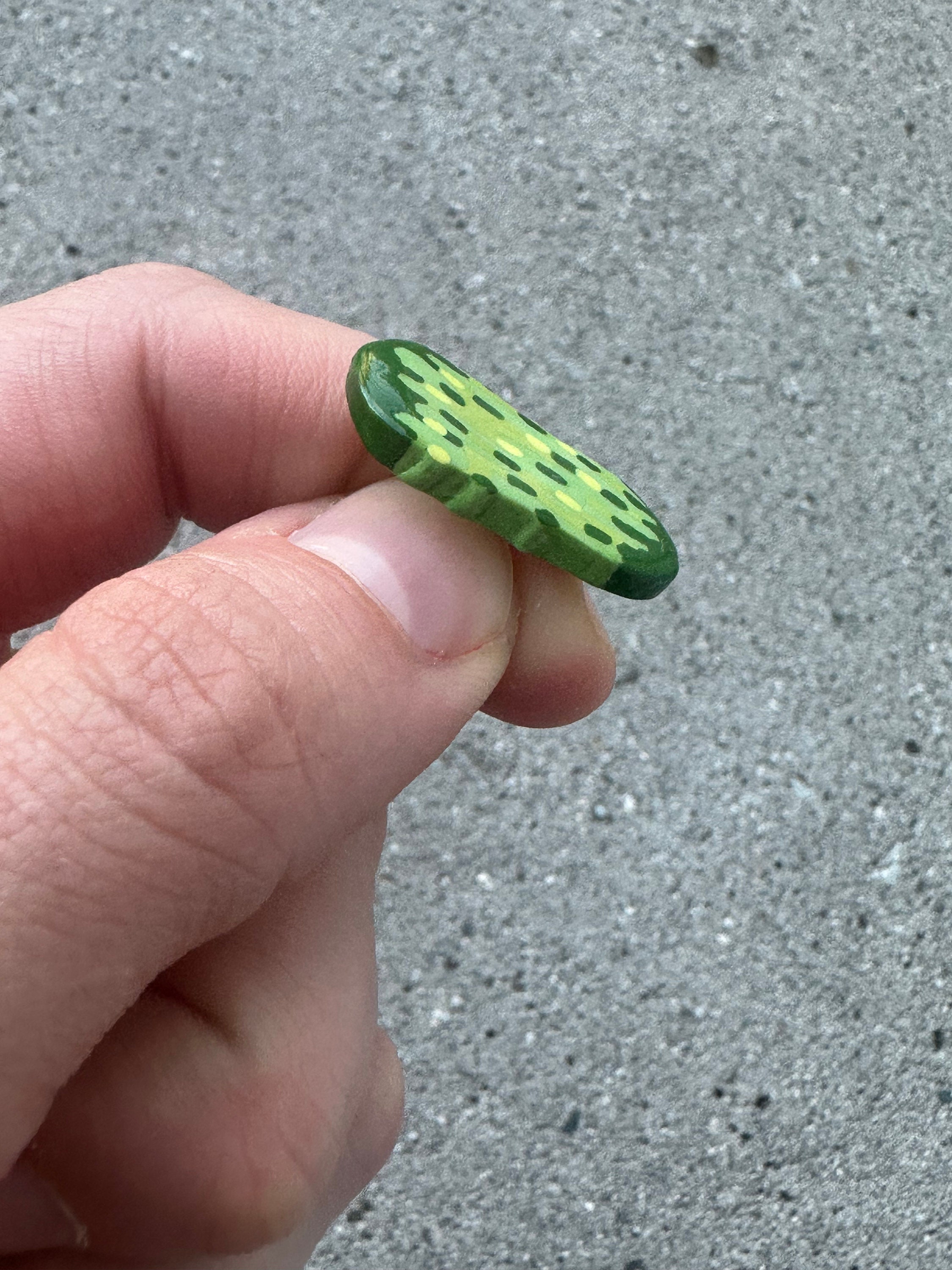 Handmade Polymer Clay Pickle Pin: Whimsical Lapel Brooch - Etsy