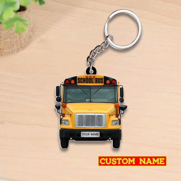 School Bus Keychain - Etsy