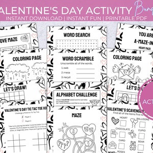 Valentine's Day Printable Party Bundle for Kids, Valentine's Day Games ...