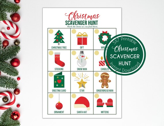 Christmas Holiday Scavenger Hunt for Kids Toddlers Tweens - Etsy