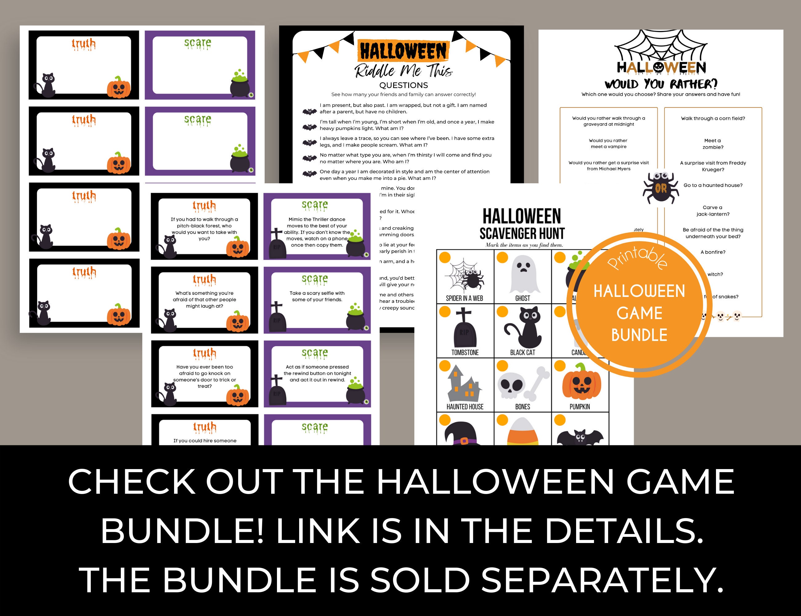 Halloween Riddle Me This Printable, Riddle Me This Game, Riddle Quiz ...