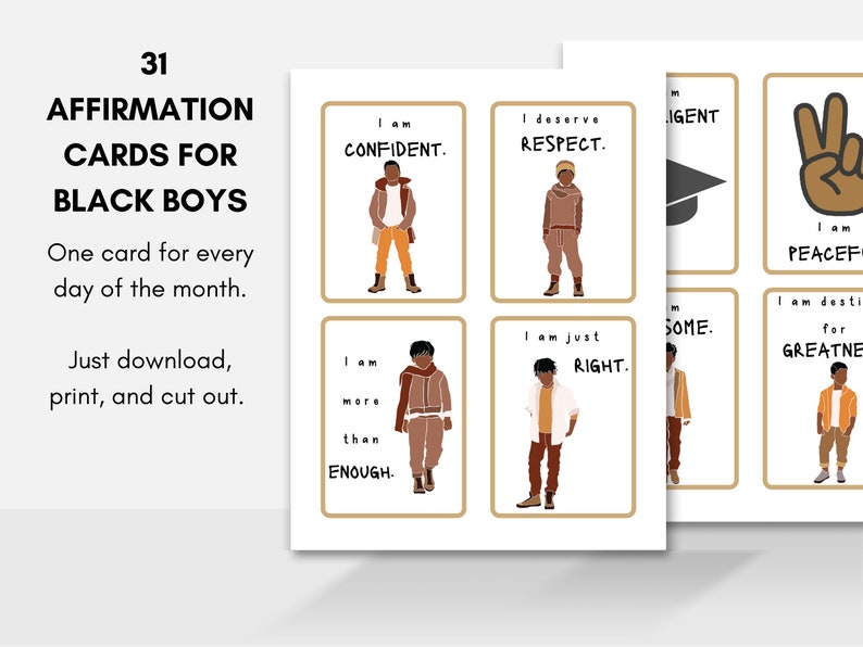 Affirmation Cards for Black Boys, Affirmation Cards for Kids,kids ...