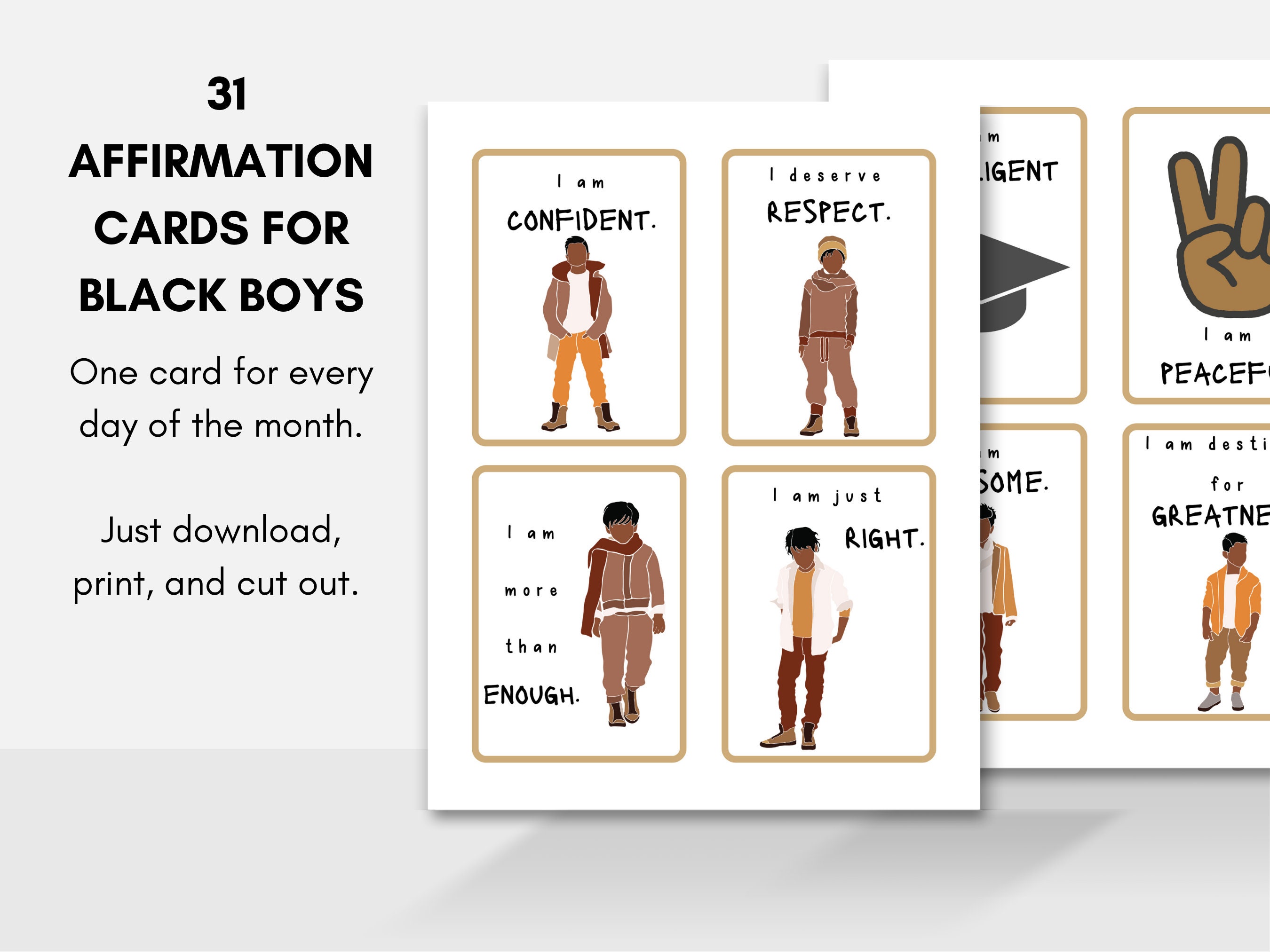 Affirmation Cards for Black Boys, Affirmation Cards for Kids,kids ...