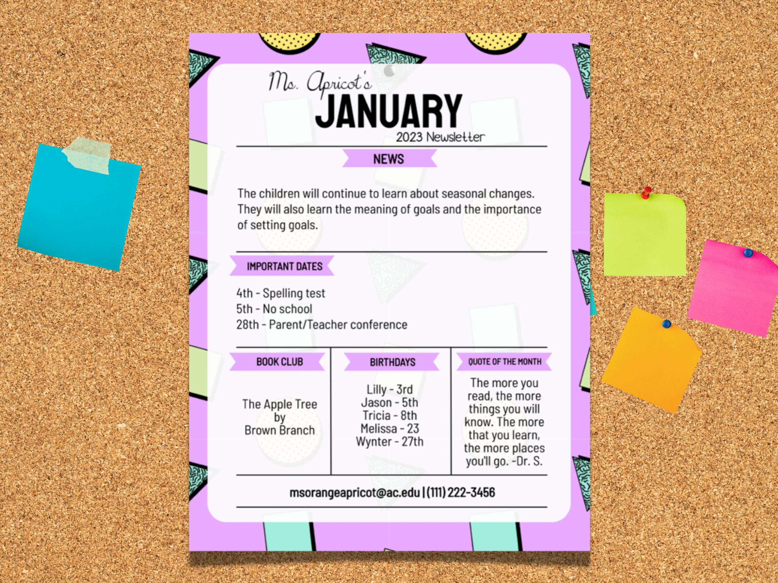 12 Month Editable Newsletter Classroom Newsletter School - Etsy