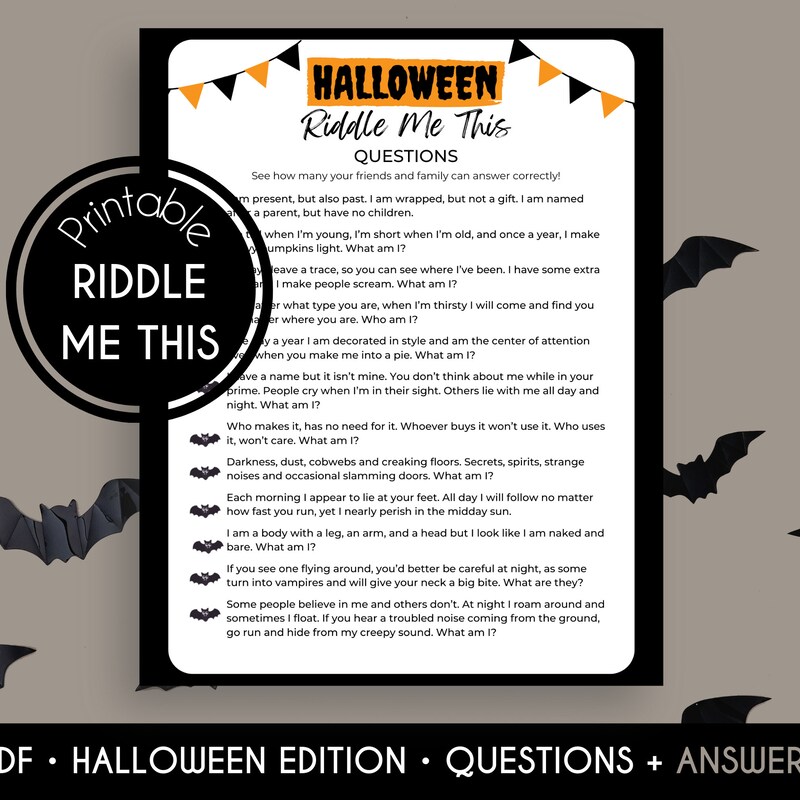 Riddle Me This Halloween - Etsy