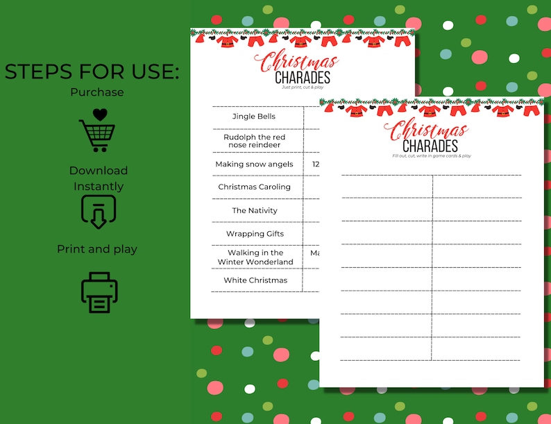 Christmas Charades, Christmas Party Game, Christmas Office Party Games ...