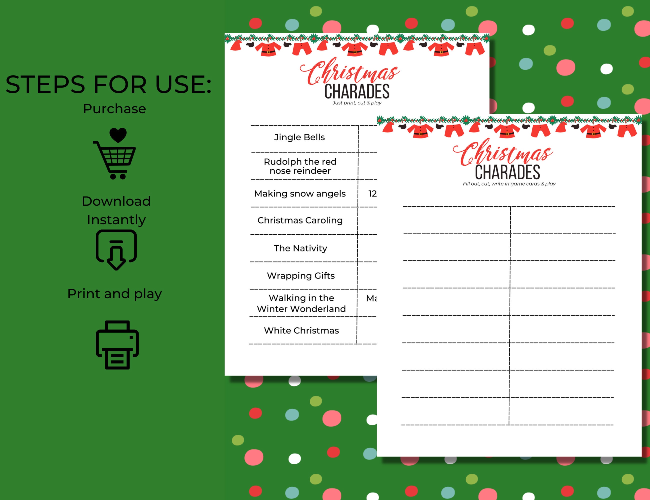 Christmas Charades, Christmas Party Game, Christmas Office Party Games ...