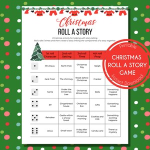 Christmas Roll A Story Game, Christmas Dice Game, Christmas Office ...
