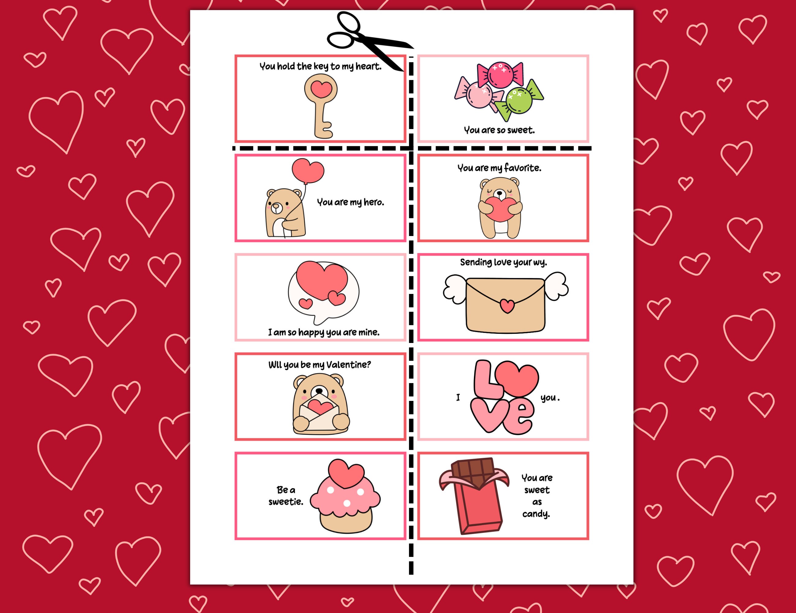 Valentine's Day Affirmation Cards for Kids, Valentines Day Cards for ...