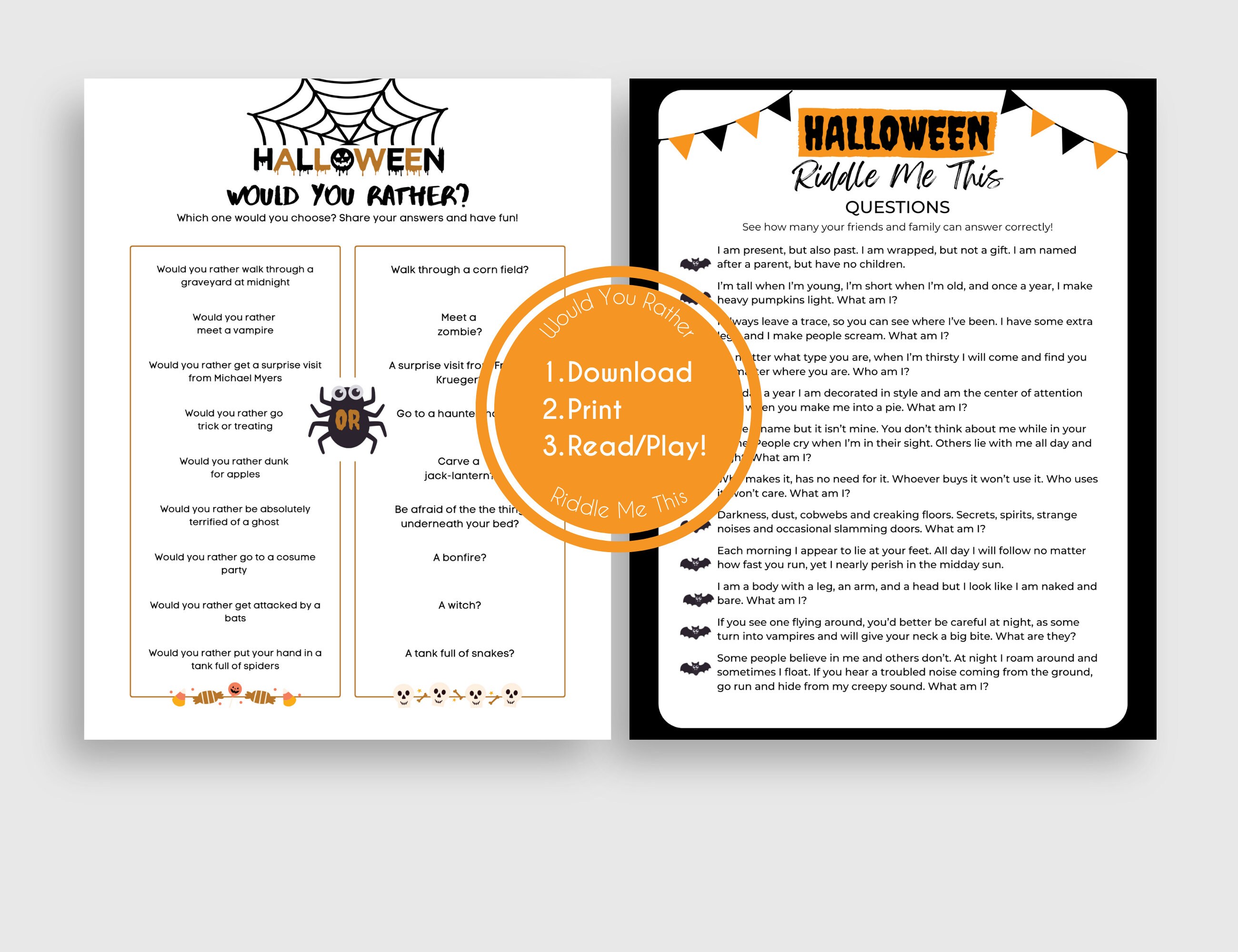 Halloween Game Bundle Printables for Holiday and Office Parties, Truth ...
