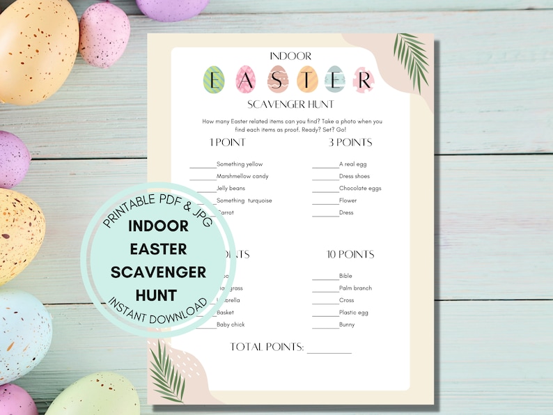 Indoor Easter Scavenger Hunt, Treasure Hunt, Easter Egg Hunt, Easter ...