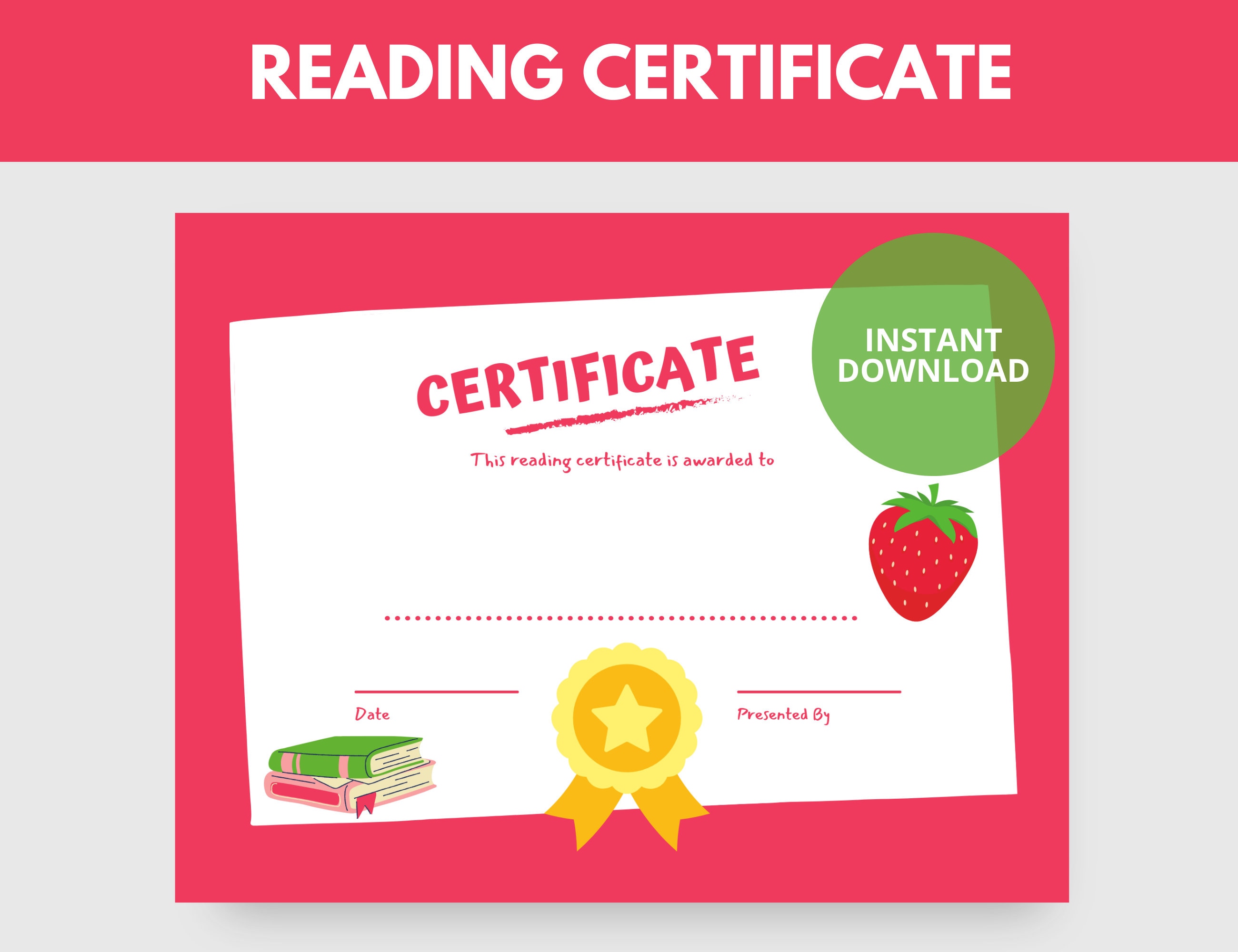 Reading Certificate Printable, Book Tracker Printable, Reading Log ...