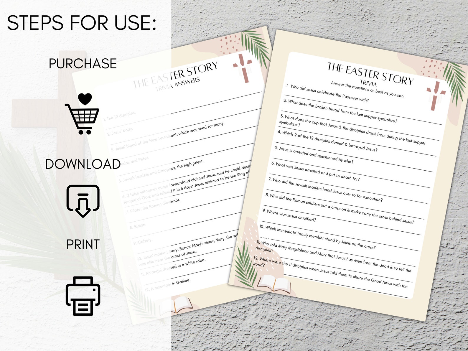 The Easter Story Trivia Game, Family Game, Easter Games Printable ...