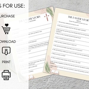 The Easter Story Trivia Game, Family Game, Easter Games Printable ...