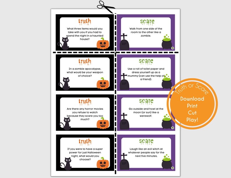 Halloween Game Bundle Printables for Holiday and Office Parties, Truth ...