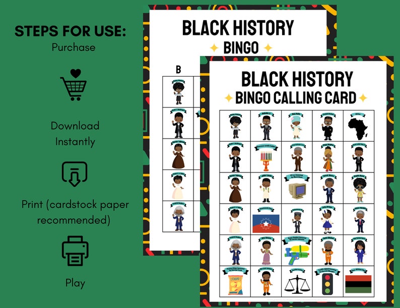 Black History Bingo, Black History Game, Black History Month, Black ...