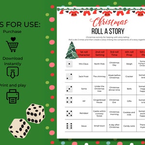 Christmas Roll A Story Game, Christmas Dice Game, Christmas Office ...