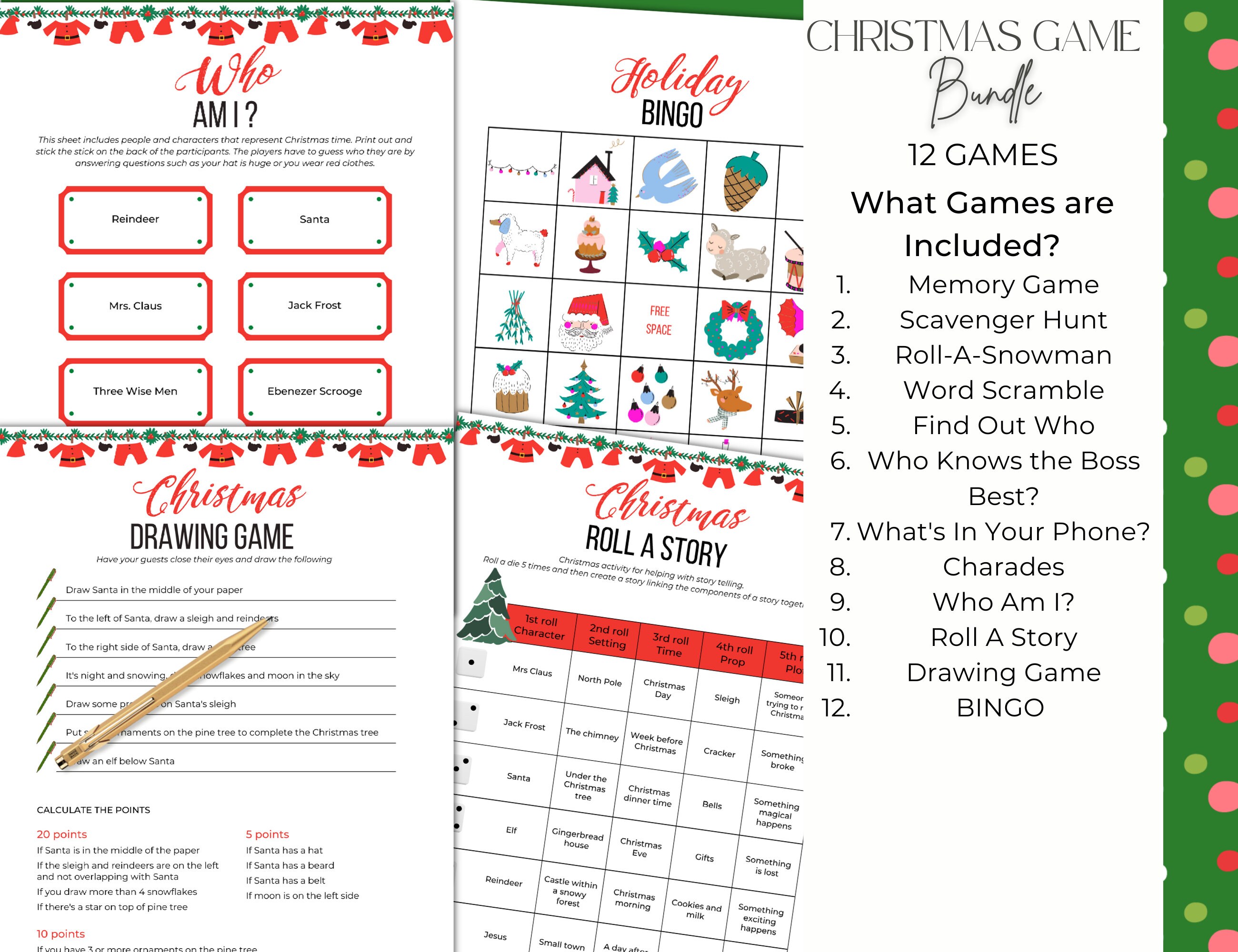Christmas Game Bundle, Family Games, Christmas Party Games, Christmas ...