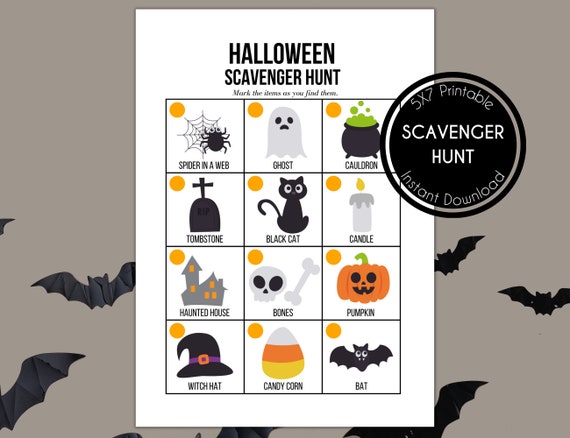 Halloween Scavenger Hunt for Kids Toddlers Tweens Modern - Etsy