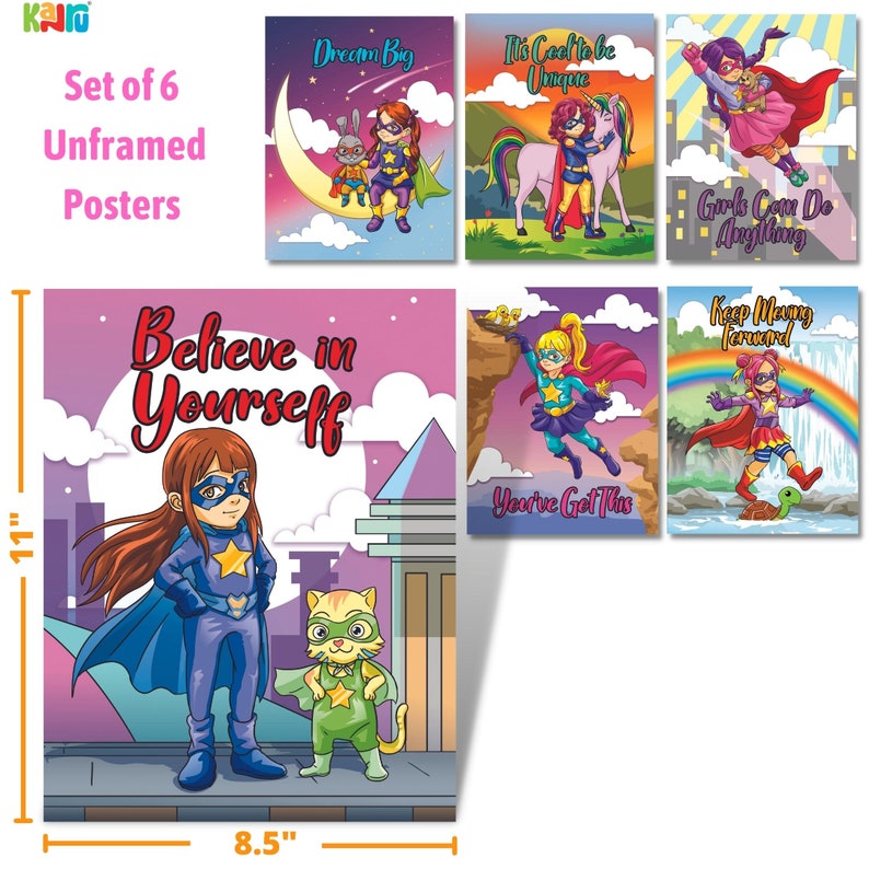 Kanru Motivational Posters for Girls, Girl's Room Inspirational Wall ...