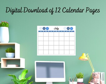 12 X 12 Blank Calendar Pages - Etsy