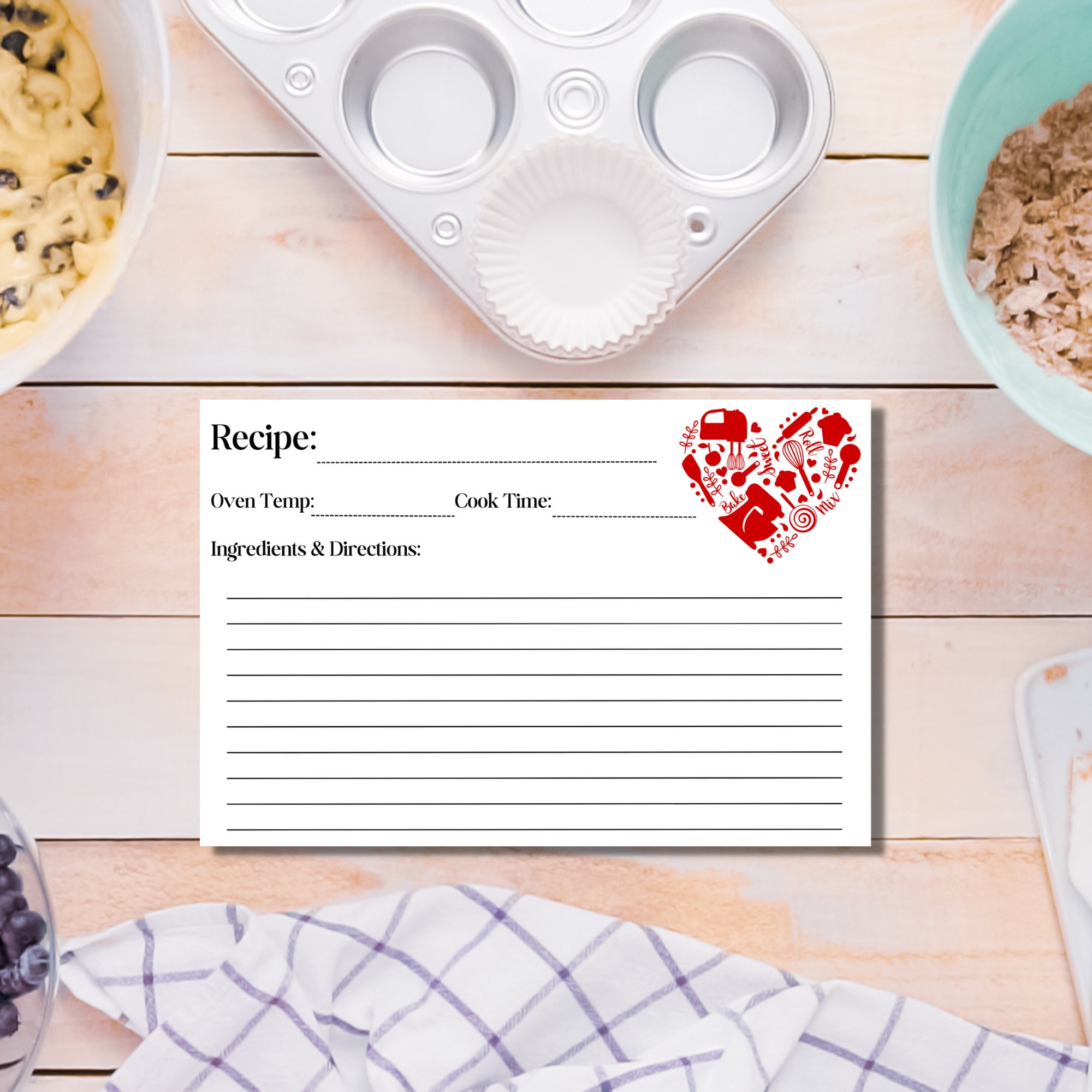 Printed 25 Double Sided Recipe Cards for a Recipe Box. Red - Etsy