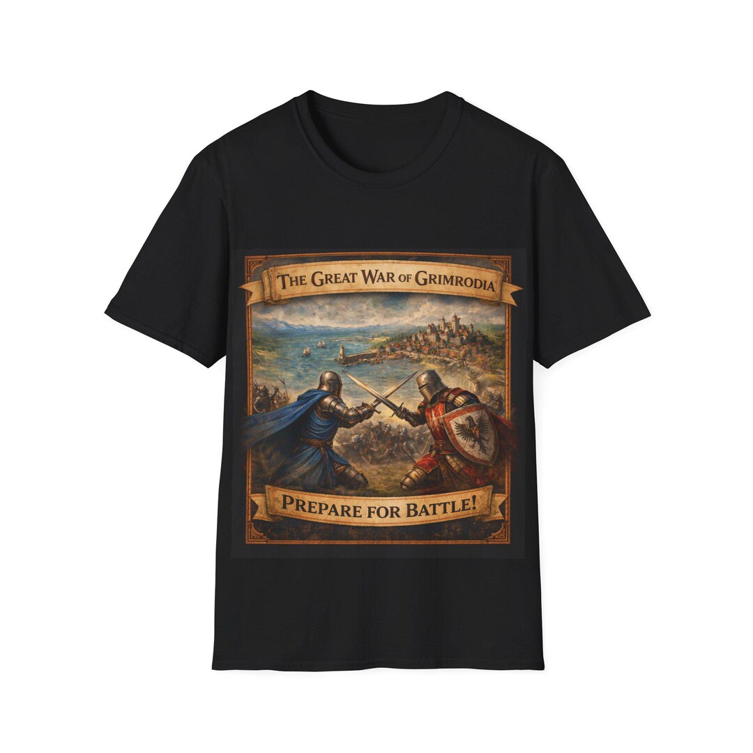 The Great War of Grimrodia Prepare for Battle T-shirt | Medieval ...