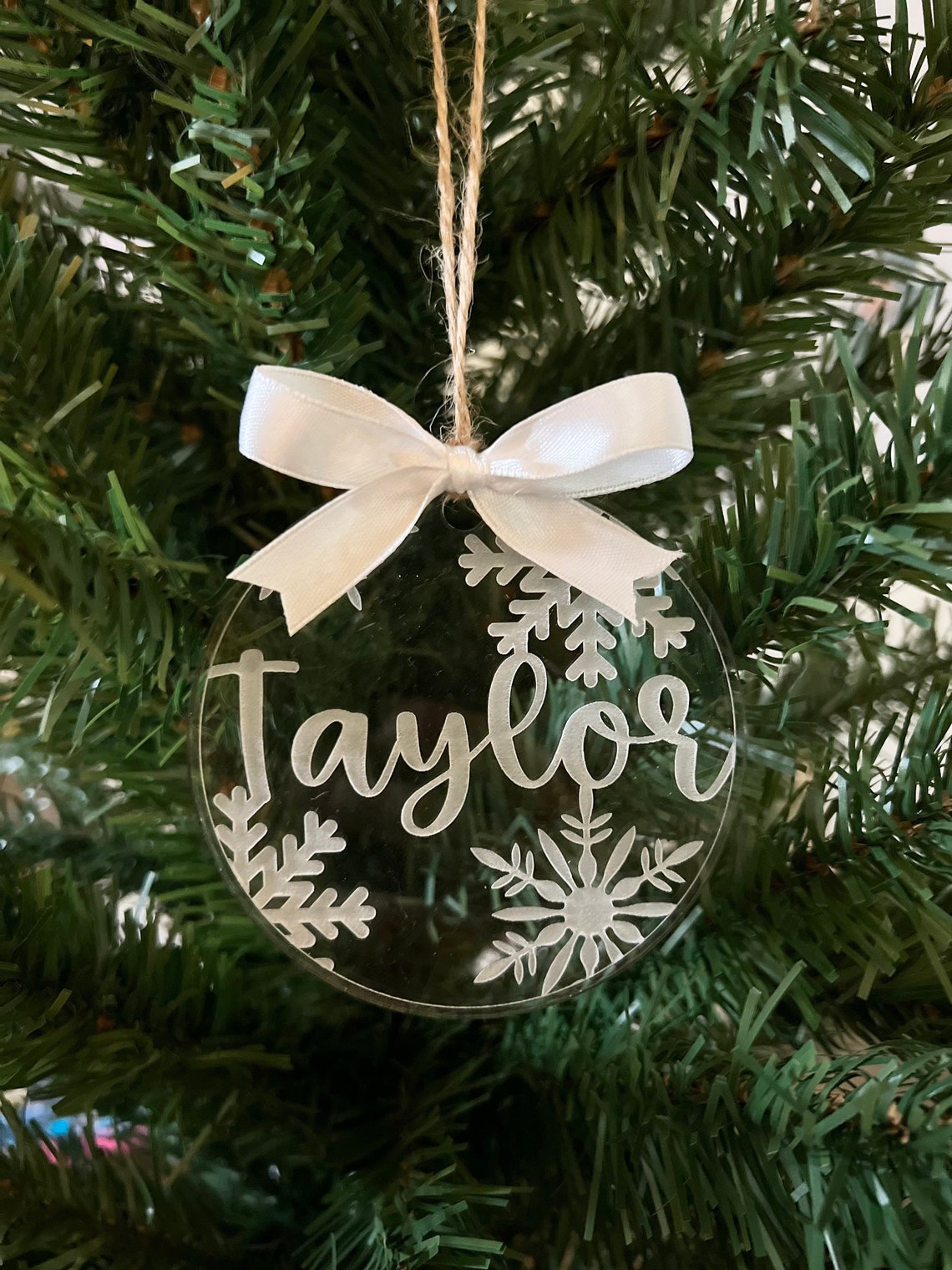 Personalized Ornament Snowflake Ornament Custom Engraved - Etsy