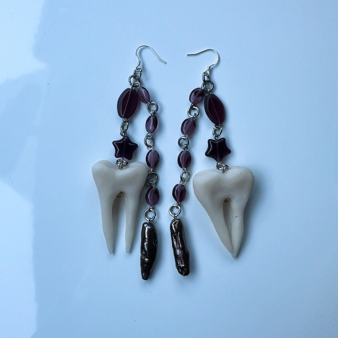 Celestial Human Teeth Earrings - Etsy