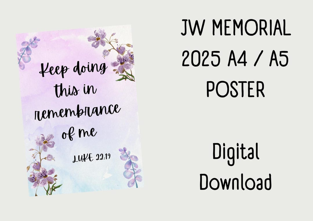 JW Memorial 2025 Poster * A4 * Printable Download - Etsy