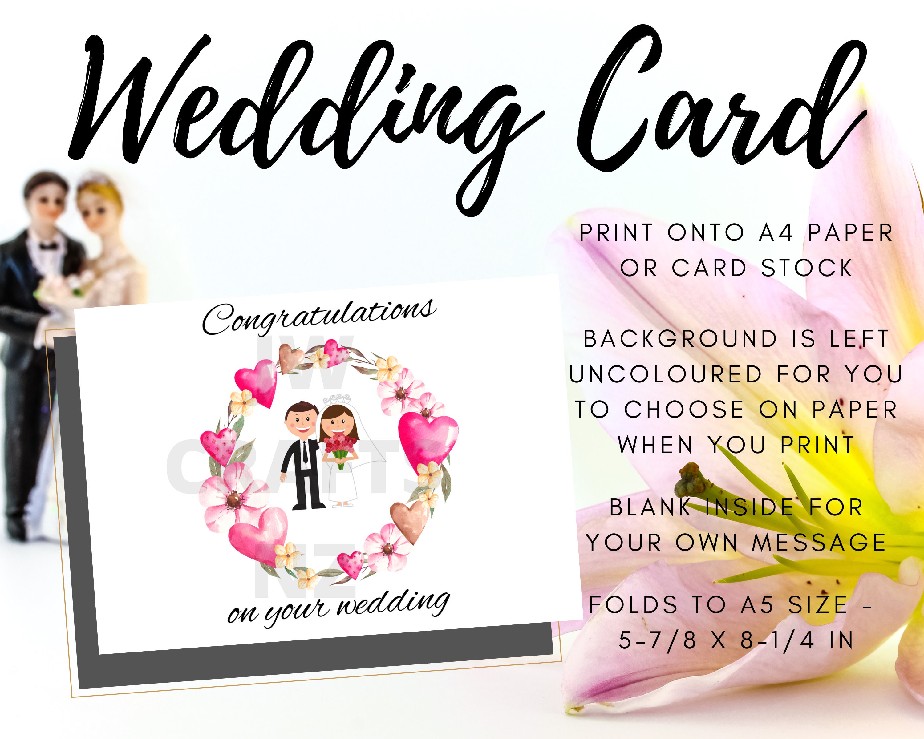 Cute Couple Wedding Card . Digital Download . Printable . JW Wedding ...