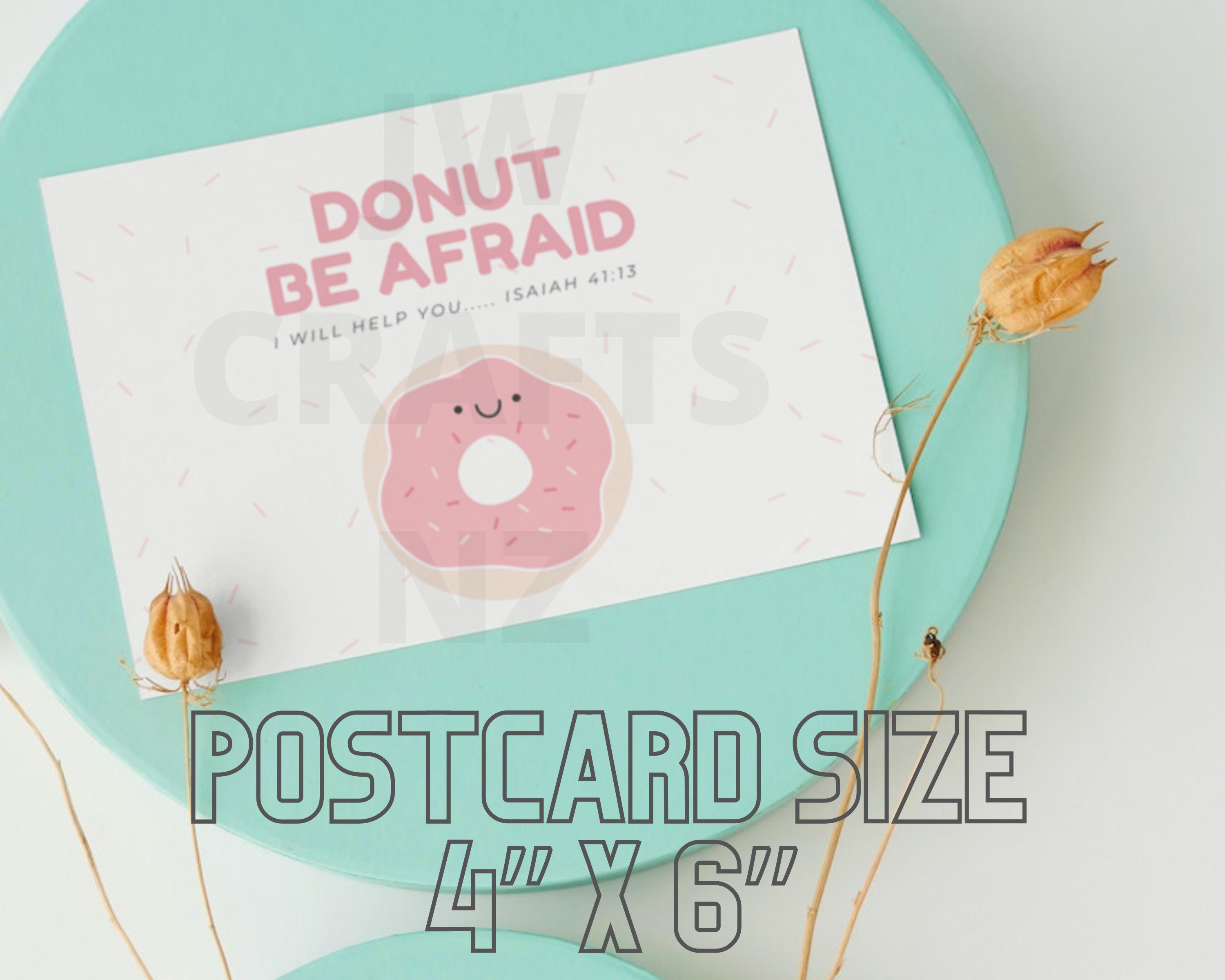 JW Fun Scriptural Encouragement Postcard Donut Be Afraid - Etsy