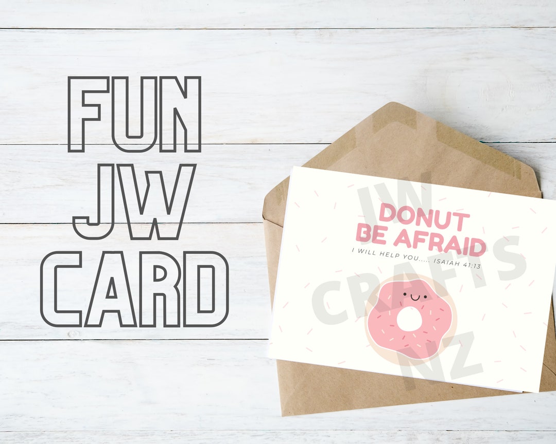 JW Fun Scriptural Encouragement Postcard Donut Be Afraid - Etsy