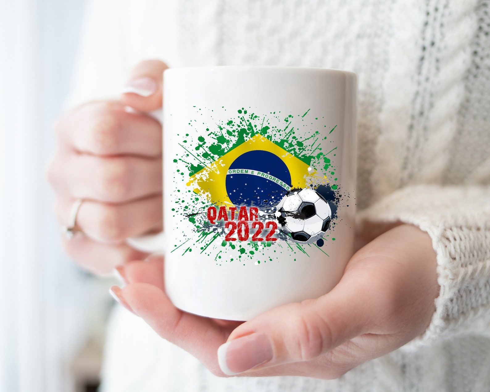 Qatar World Cup 2022 Brasil Fan Soccer Mug Qatar 2022 - Etsy