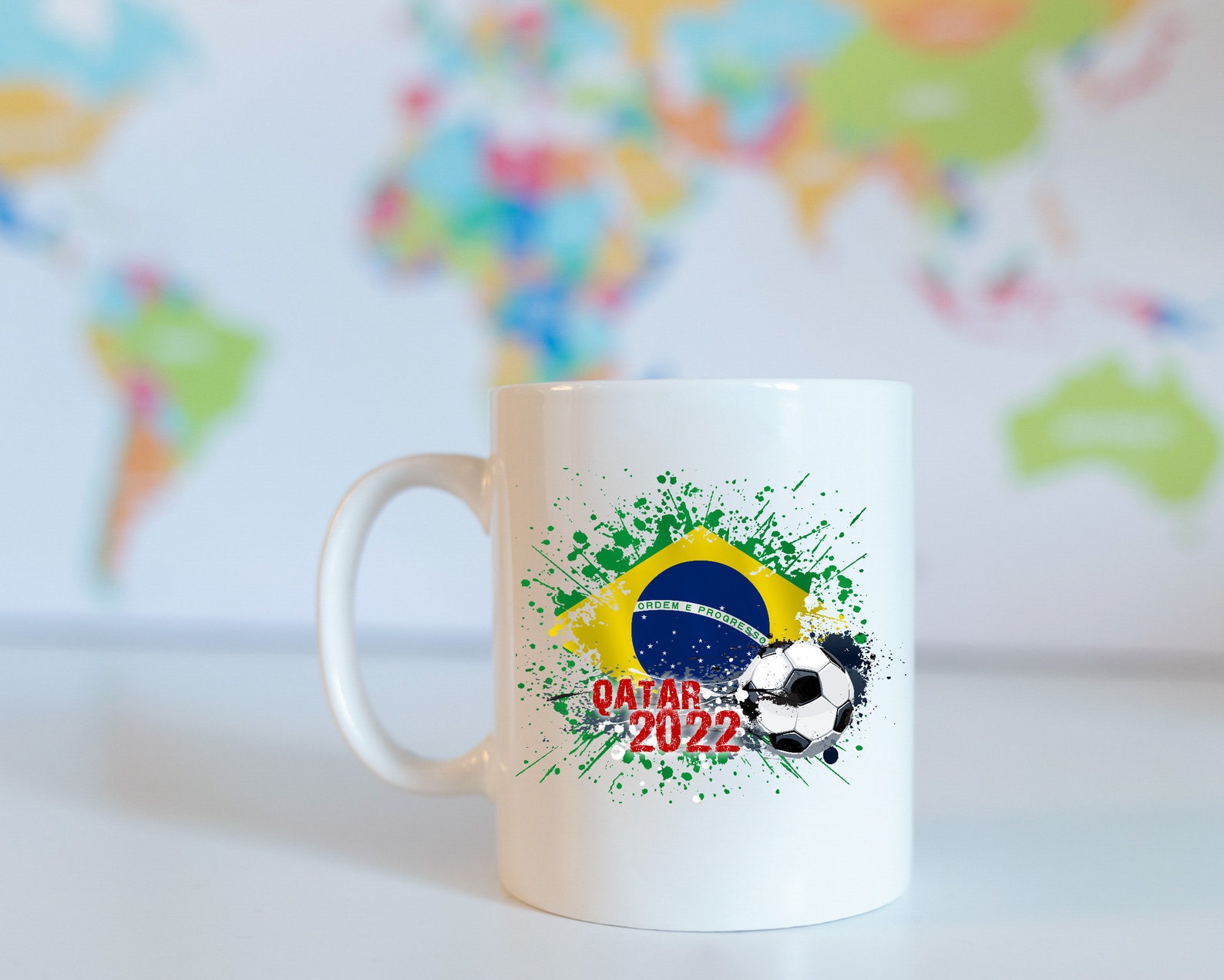 Qatar World Cup 2022 Brasil Fan Soccer Mug Qatar 2022 - Etsy