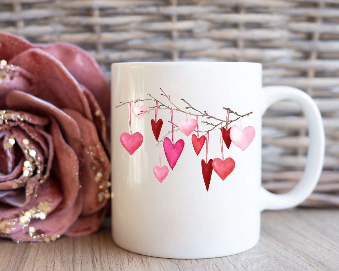 Bleeding Love Coffee Mug Watercolor Heart Coffee Mug My Etsy