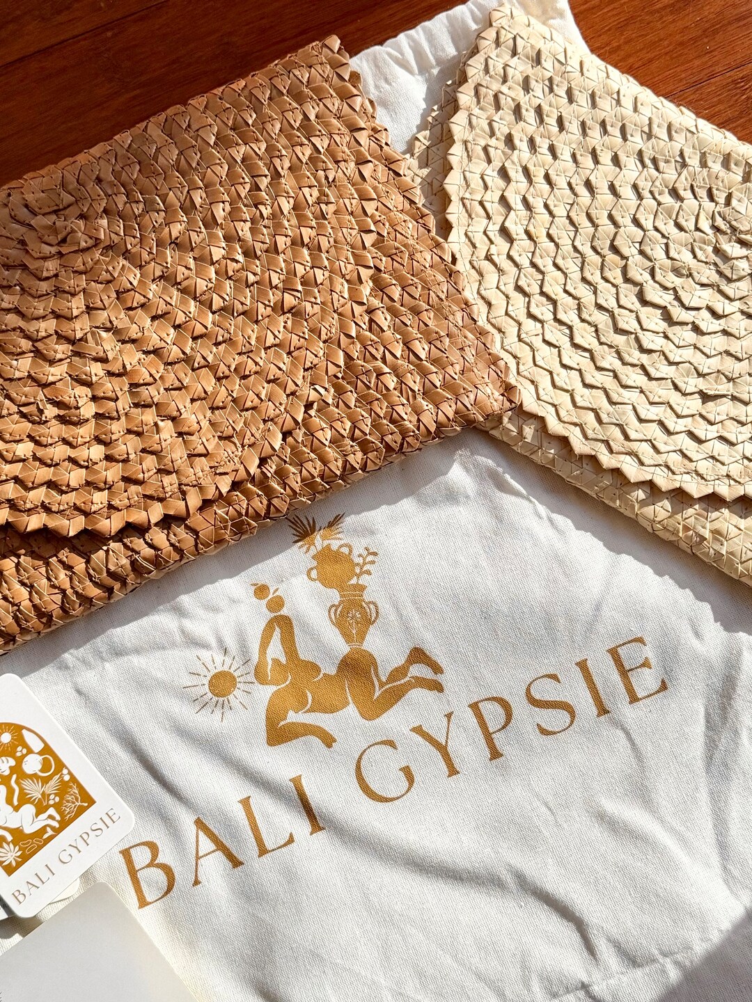 Handwoven ENVELOPE STRAW RATTAN Clutch - Curated by Bali Gypsie ...