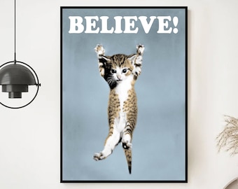 Lego Movie Believe Cat Poster