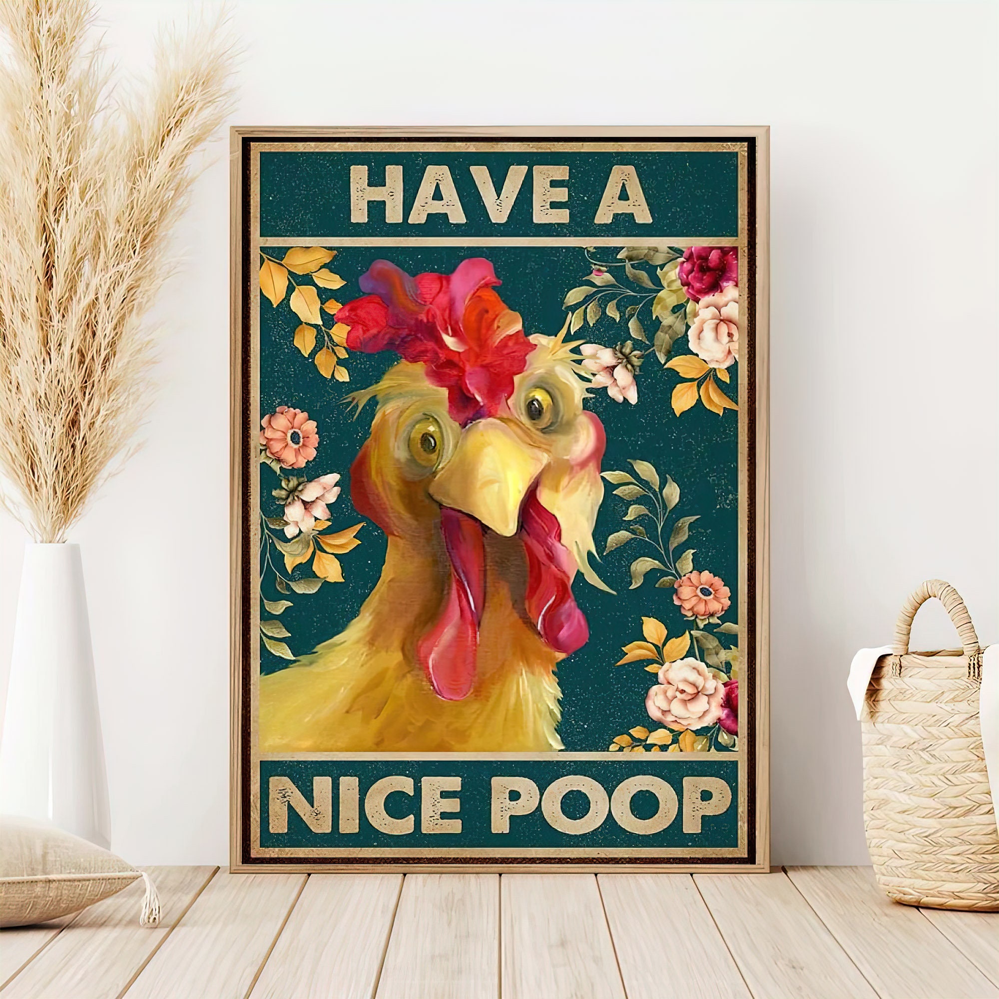 Rooster Have A Nice Poop Poster Bathroom Vintage Poster - Etsy