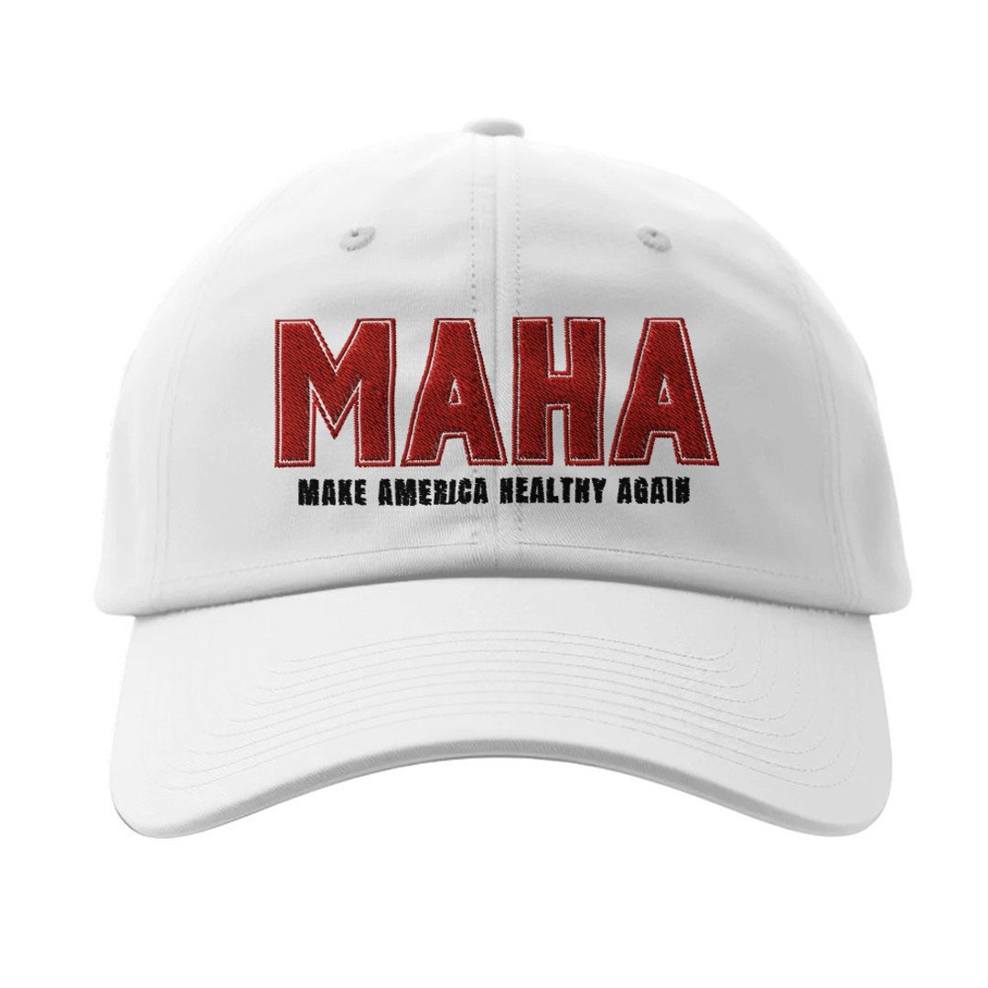 MAHA Make America Healthy Again Embroidered Fitted Baseball Cap ...